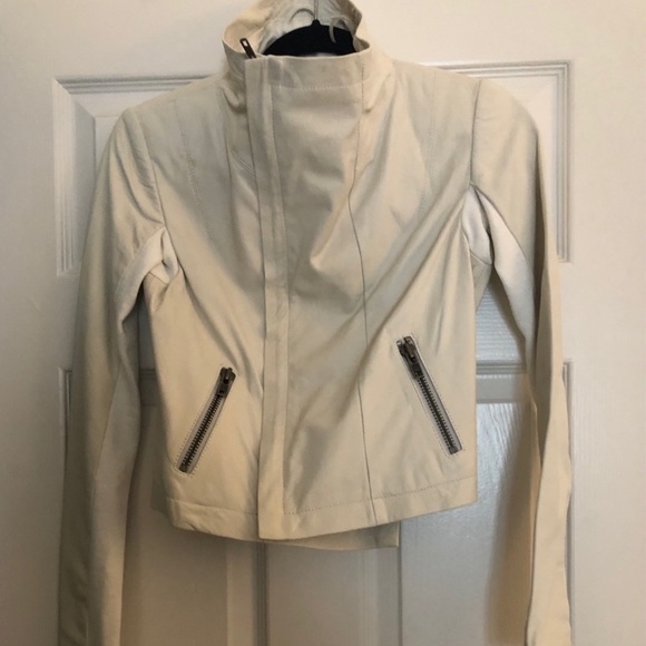 Veda | Jackets & Coats | Vida Leather Moto Jacket Off White | Poshmark